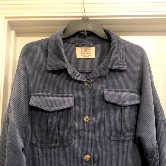 Ashley By 26 International | Tops | Slate Blue Gray Corduroy Jacket Or ...